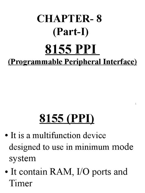 8155 Ppi Chapter Explains Programmable Peripheral Interface Pdf Input Output Information