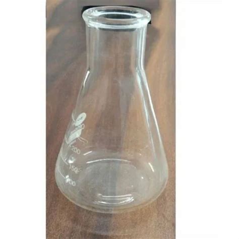 Flat Bottom 250ml Borosilicate Glass Conical Flask For Laboratory Size 10inch Length At Rs