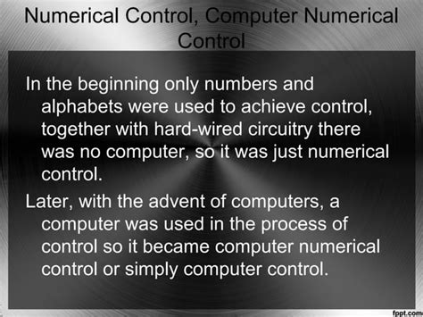 Computer Numeric Control Ppt
