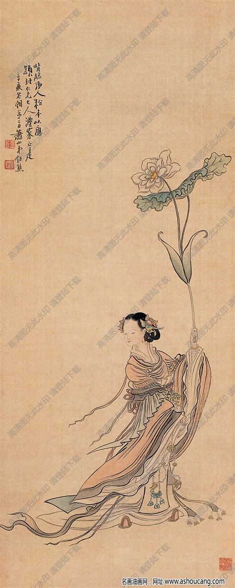任熊国画 洛神图 2 高清大图下载 名画油画网