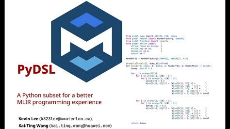 open mlir meeting 12 21 2023 pydsl a subset of python for