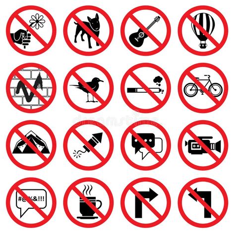Запрещенные знаки иллюстрация вектора иллюстрации насчитывающей питье