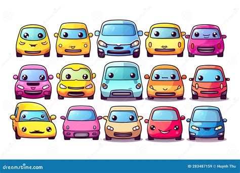 Kawaii Cute Cars Sticker Image In The Style Of Kawaii Art Meme Art