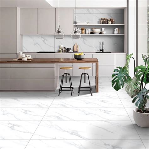 Mirage Pearl Marble Effect Matt Porcelain 60x120cm Wall And Floor Tile