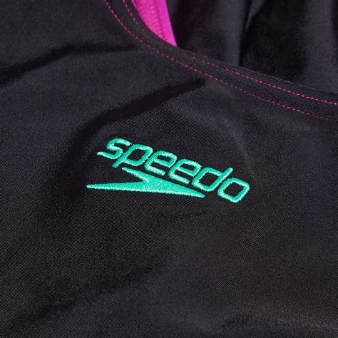Womens Colourblock Splice Muscleback Swimsuit Blackpurple Speedo Uk