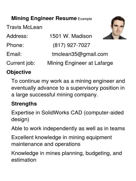 Mining Engineer Resume Example Download Free Pdf Mining 3 D