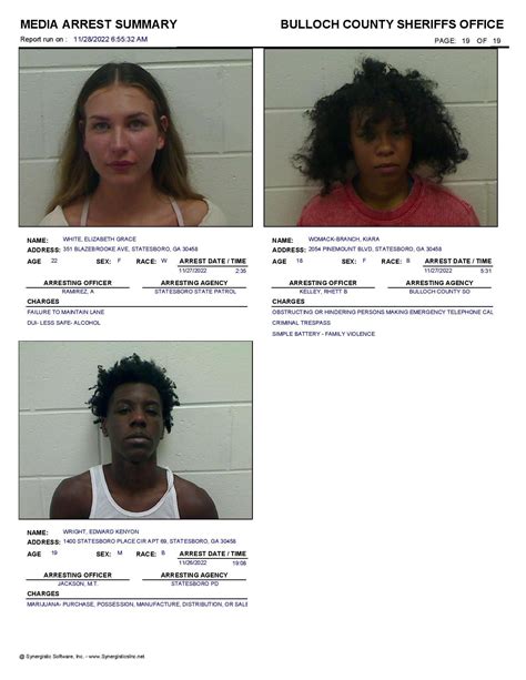 Bulloch Co Jail Booking And Incident Report 11 28 22 • The Georgia Virtue