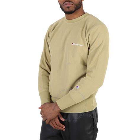 Champion Sand Reverse Weave Script Logo Crew Sweatshirt Size Small C3