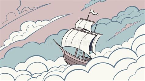 Sailing Ship On Waves Nautical Vessel And Ocean Adventure Vector Design Generative Ai Stock