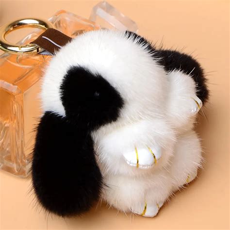 Jkp 2018 New Real Mink Fur Dead Mini Rabbit Pendant Car Key Chain Small
