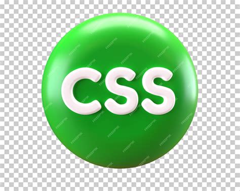Lenguaje De Programación Css Icono Verde 3d Render Archivo Psd Premium
