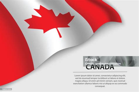 흰색 배경에 캐나다의 웨이브 플래그 배너 또는 리본 벡터 템플릿 캐나다 문화에 대한 스톡 벡터 아트 및 기타 이미지 캐나다 문화 벡터 캐나다 Istock
