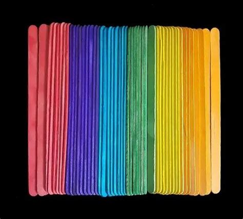 Multicolor Wooden Sticksice Cream Sticks Long 17cm X 11cm Pack Of 12