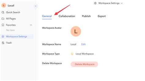 sync tab is not displayed in local workspace s workspace settings