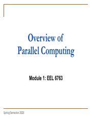 Introduction To Parallel Computing Exploring Architectures And Course Hero