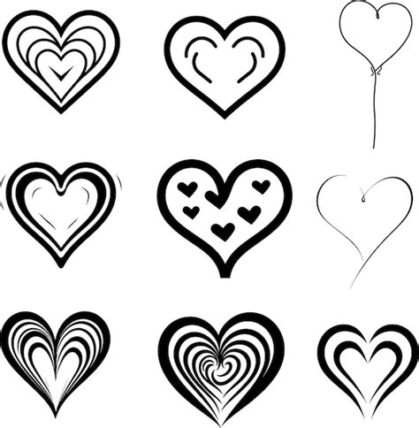 Heart Vector Black White Vectors & Illustrations for Free Download
