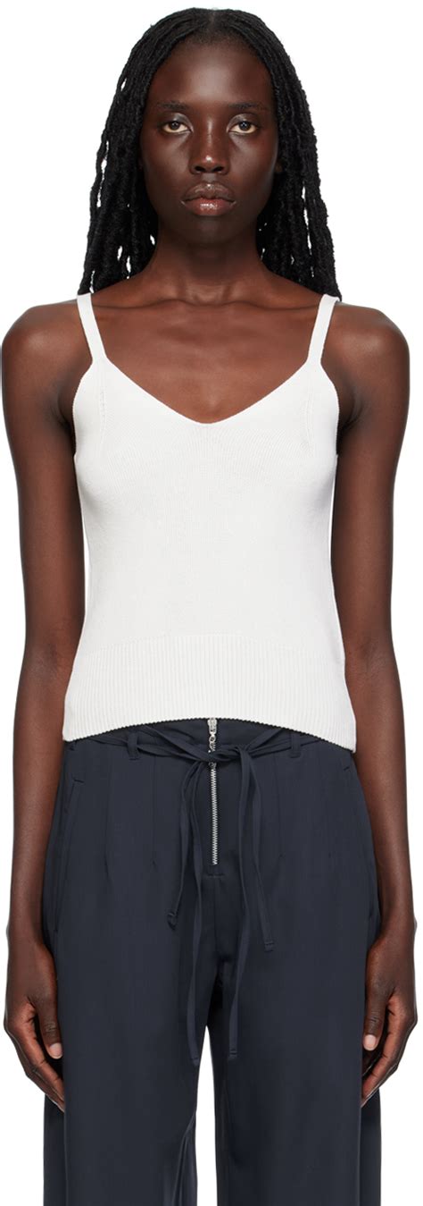 White V Neck Tank Top By Our Legacy On Sale