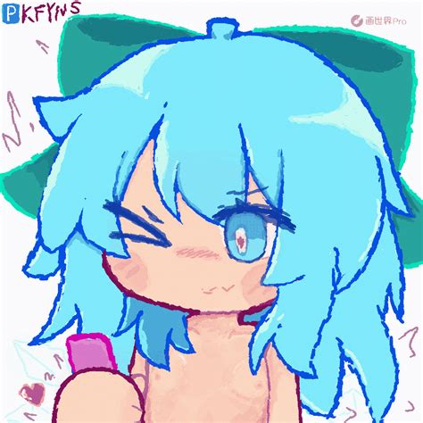 Kfyns Cirno Touhou Animated Animated  1girl Artist Name Blue