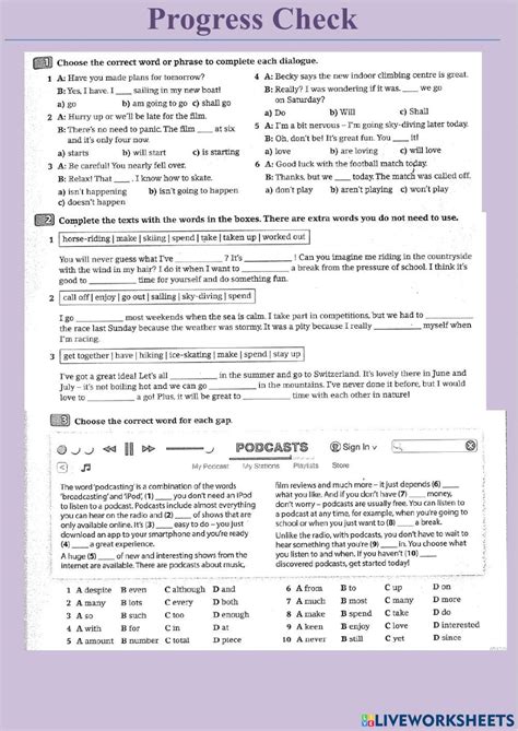 Pdf Online Activity Progress Check Live Worksheets