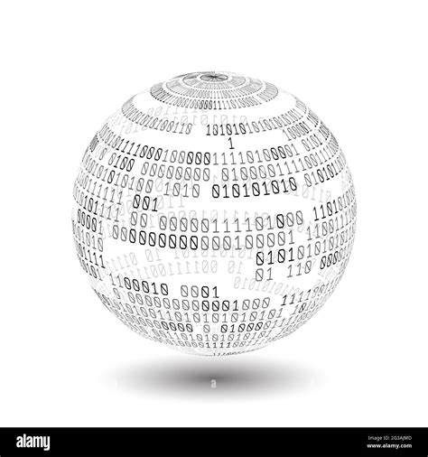 Globe With Binary Code Ball Of Binary Code Digital Technology Data Sorting Artificial