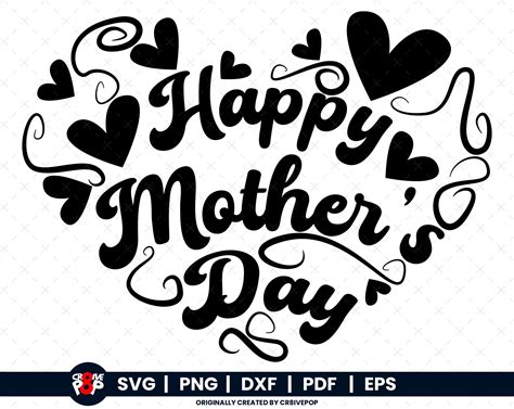 Happy Mothers Day Silhouette Svg Png Dfx Eps Pdf Cut Outs Happy