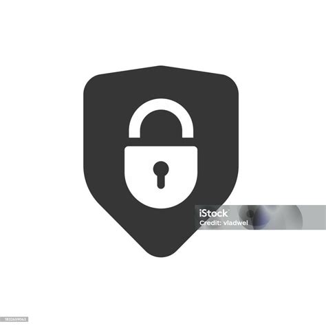 방패 자물쇠 아이콘 벡터 간단한 그림 검정 흰색 그래픽 데이터 보호 개인 정보 보호 자물쇠 안전 가드 글리프 기호 사이버 가상