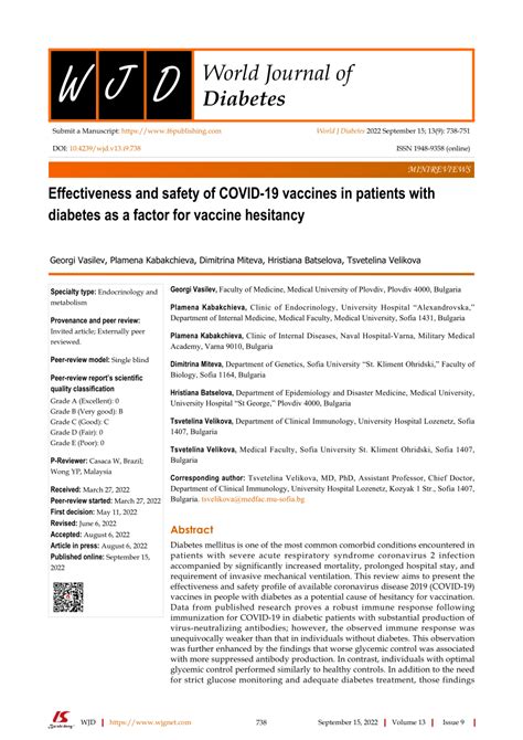 Pdf Effectiveness And Safety Of Covid 19 Vaccines In Patients With