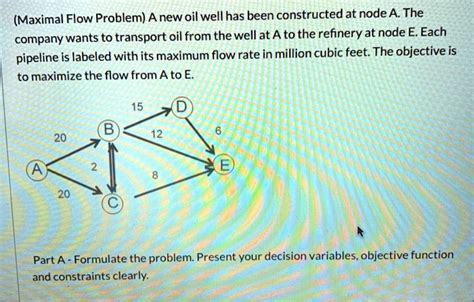 solved maximum flow problem a new oil well has been constructed at