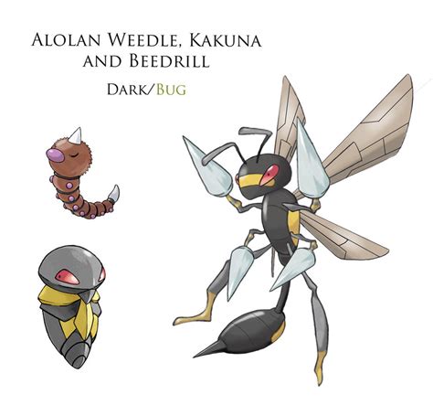 Alolan Weedle Kakuna And Beedrill By Joshuadunlop On Deviantart