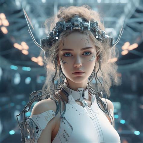 Premium Photo Advanced Humanoid Metallic Robot