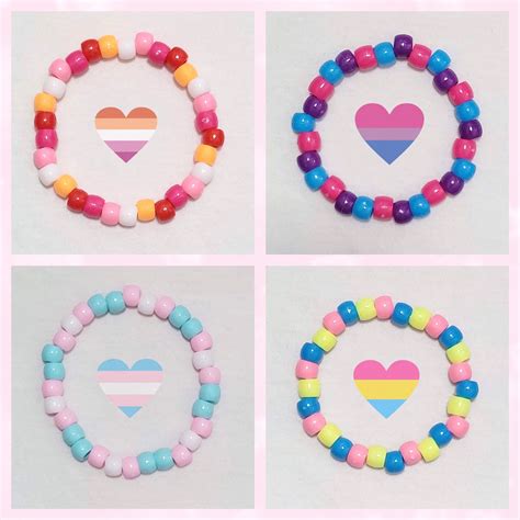 Pride Flag Kandi Bracelet Queer Rave Jewelry Etsy Diy Bracelets