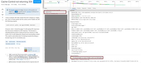 Cache Control Not Returning Stack Overflow