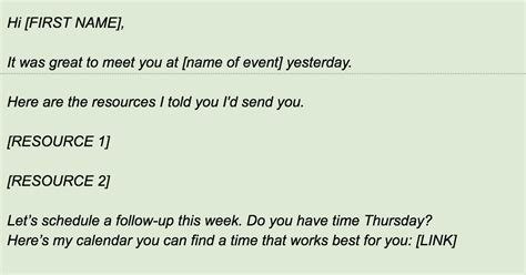 Networking Follow Up Email Template Fluxe Digital Marketing