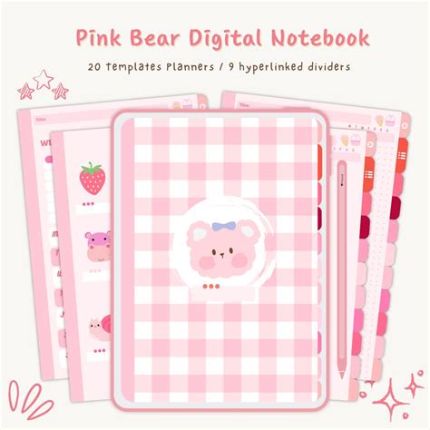 Cute Pink Digital Notebook Kawaii Goodnotes Notability