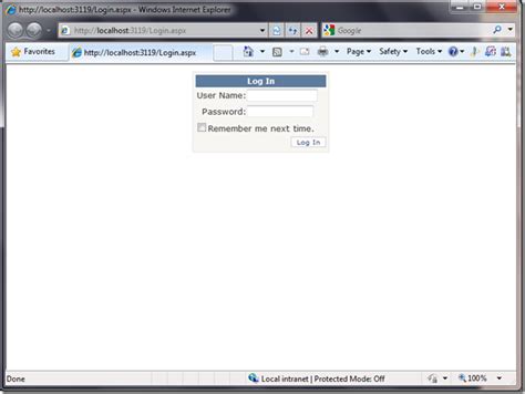 Using The Authentication Service With Aspnet Ajax My Dotnet Stuff