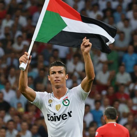 كرستيانو يحمل علم فلسطين بيكاسو الخليج Gulf Picasso