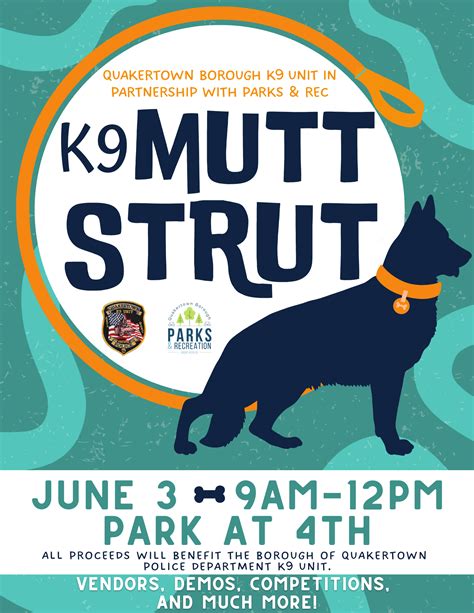 Quakertown Borough K9 Unit Mutt Strut Get Your Tail On The Trail