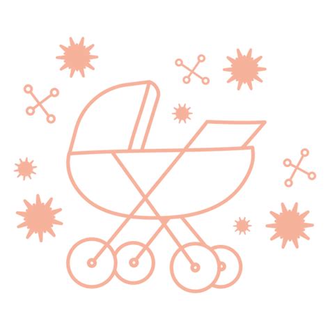 Diseño Png Y Svg De Cochecito De Bebé Lleno De Trazo Vintage Para Camisetas