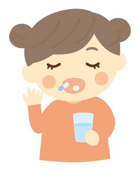 薬を飲む女の子のイラスト 無料のフリー素材 イラストエイト
