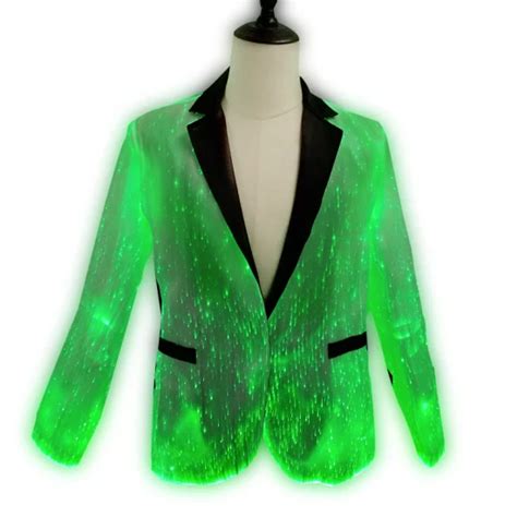 Luminous Fiber Optic Led Light Up Man Suit Jacket For Glow In The Dark