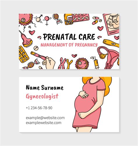 Pregnancy And Prenatal Care Visit Card Doodle 3175329 Vector Art At