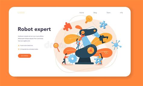 Roboticist Web Banner Or Landing Page Robotic Engineering Stock Vector Illustration Of