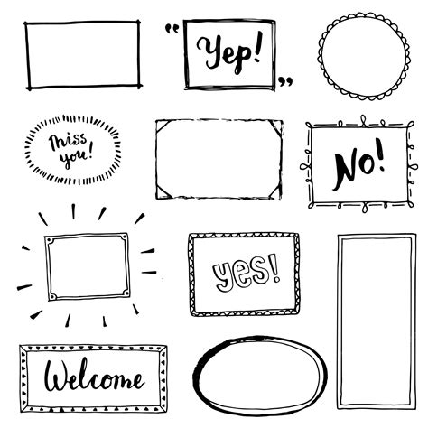 Premium Vector Hand Drawn Set Of Simple Frame And Border With