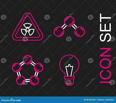 Set Triangle With Radiation Microscope Planet Earth And Radiation And