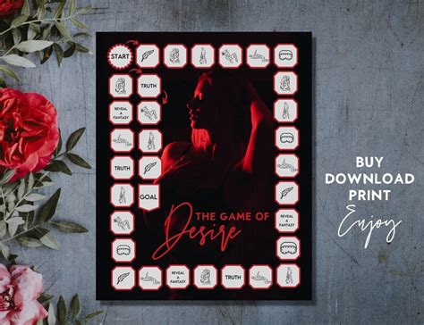 Naughty Sex Board Game Printable Sex Game Perfect Gift For Him In A Couple Date Night Box Etsy