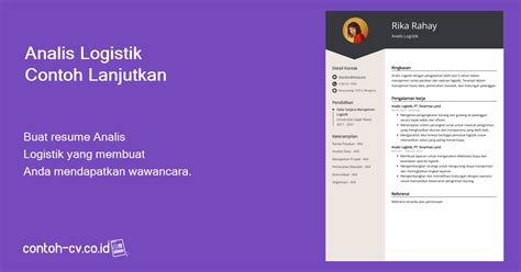 Resume Analis Logistik Deskripsi Pekerjaan Contoh And Panduan