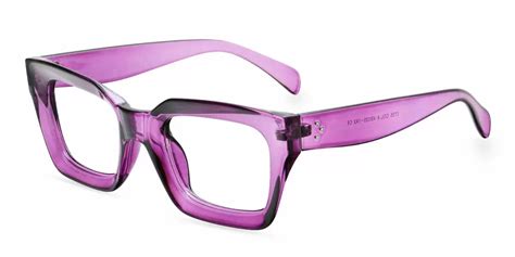 1735 Rectangle Purple Eyeglasses Frames Leoptique