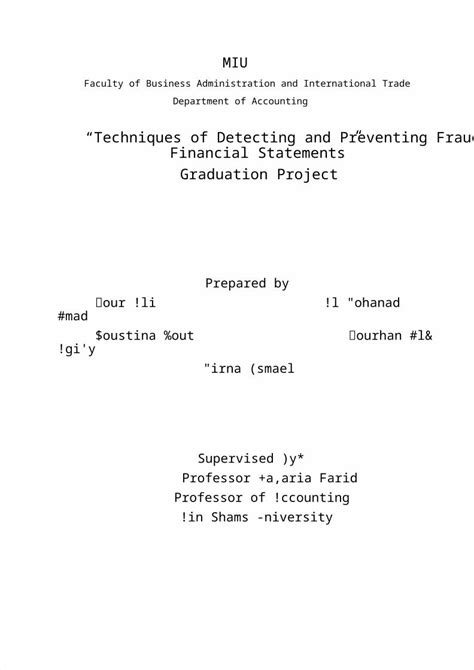 DOCX Techniques Of Detecting And Preventing Fraud In Financial Statements DOKUMEN TIPS