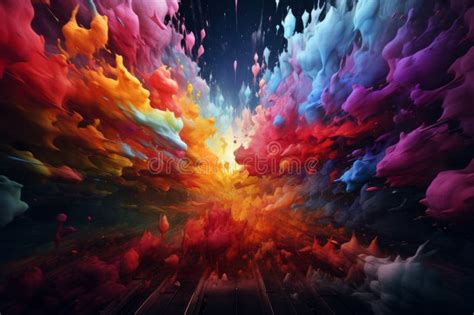 Colorful Abstract Painting With Lots Of Colors Stock Illustration