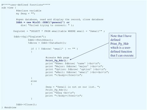 Ppt Perlcgi And An Access Database Powerpoint Presentation Free
